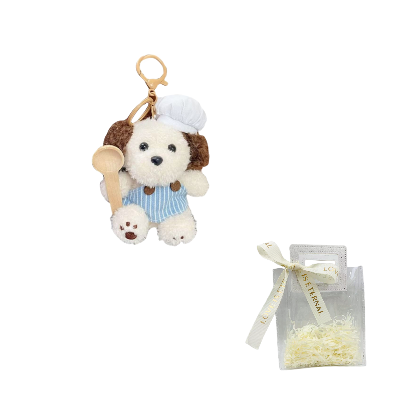 Плюшевый шарм унисекс 77 SEVEN DREAM Милый дизайн питомца, собака ложка, Blue Stripes Dog Training, 12CM EU