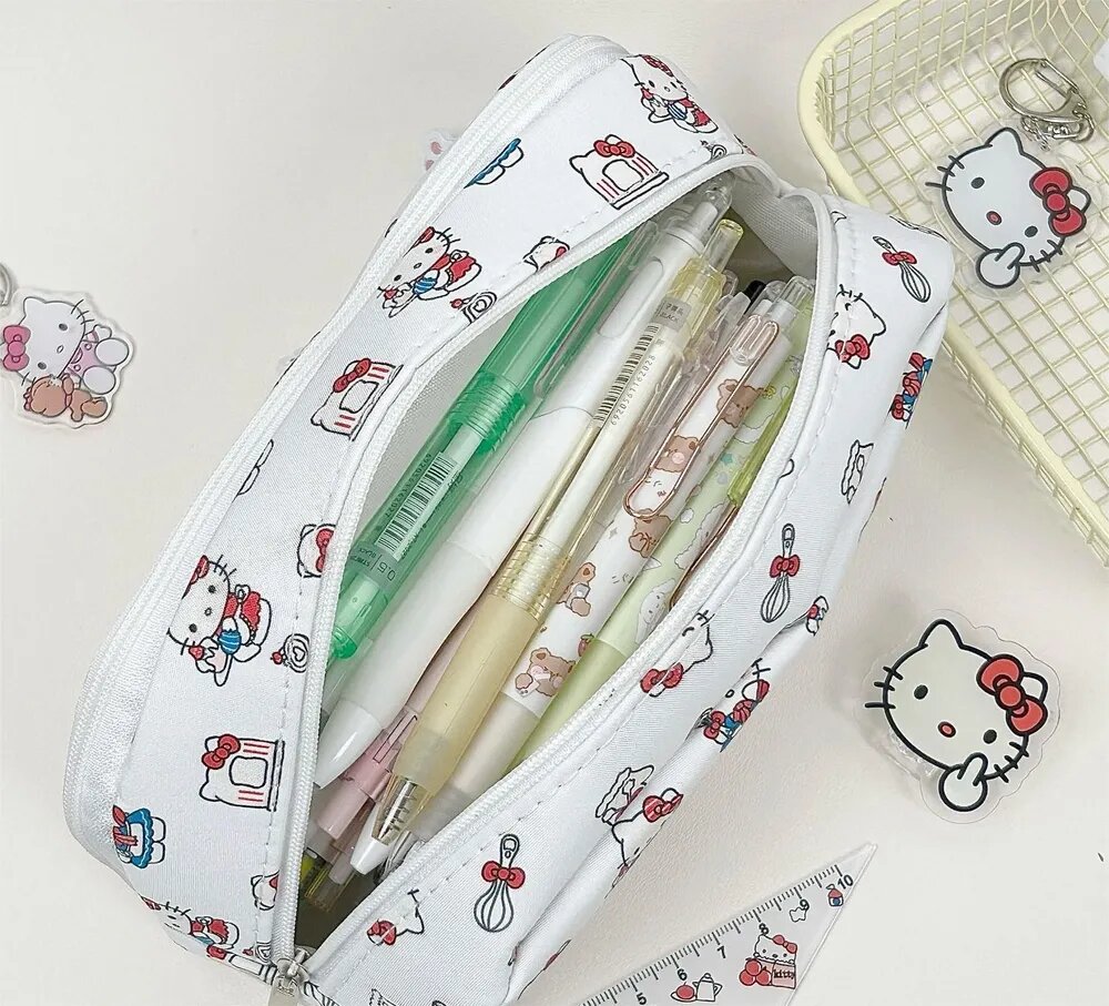 Пенал Mirual симпатичный эстетичный мягкий приятный school kitty в корейском стиле, 20*10 см, для девочек, Ткань