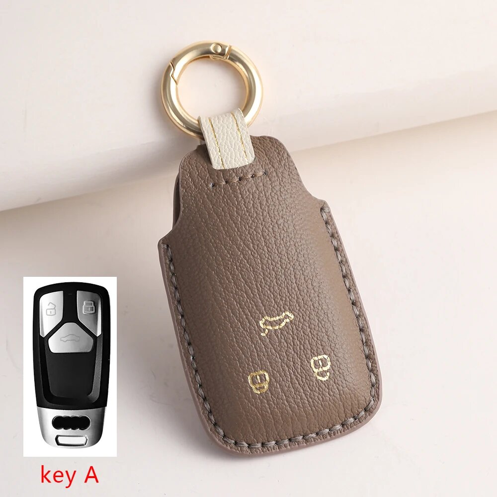 Кожаный Автомобильный брелок для Audi A4 A5 A4L A6 A7 A8 Q8 Q5 S6 S7 S5 S8 S4 RS6 RS7 RS brown-key A