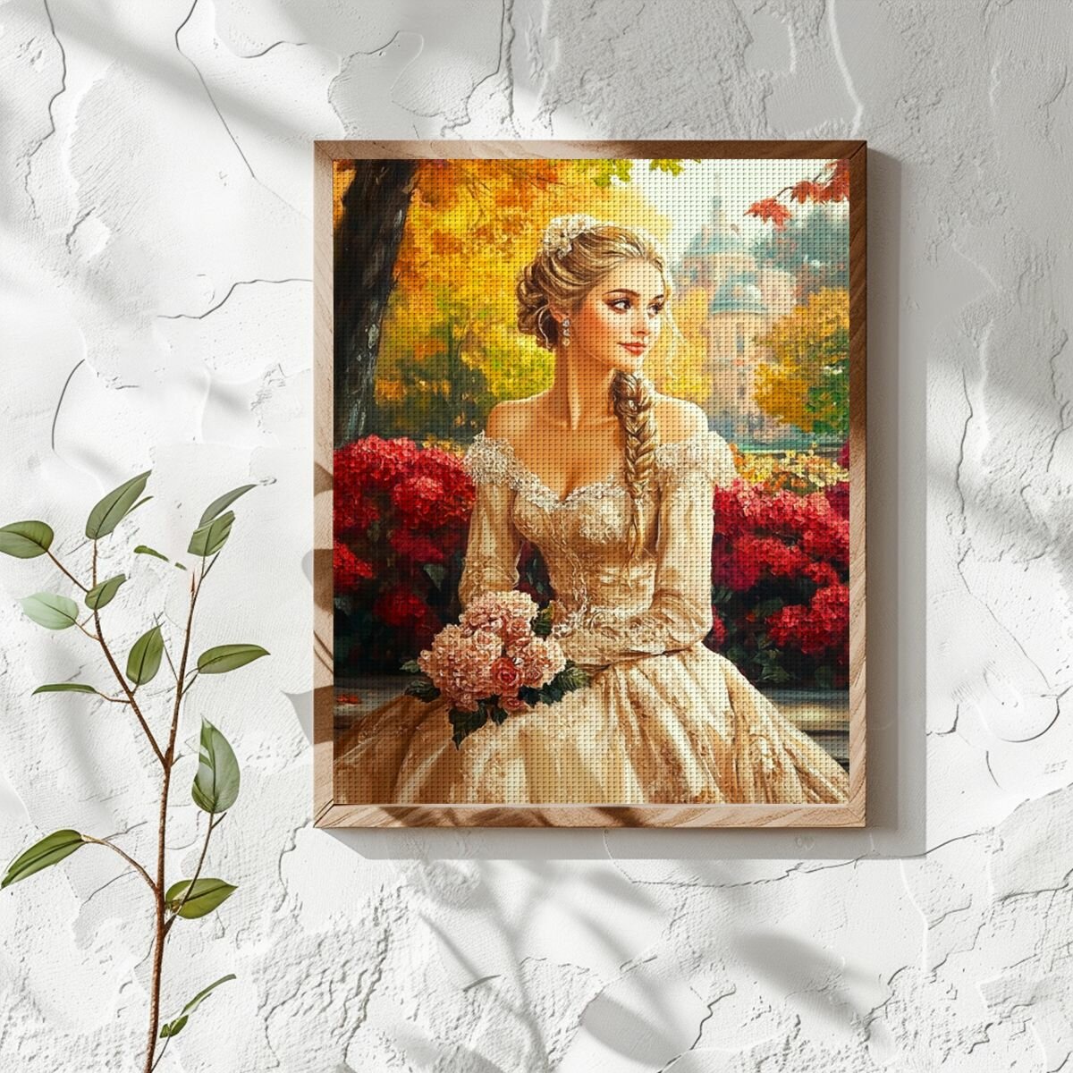 1 беспрамочный крестовый стег 11CT 30 * 40см / 11,8 * 15,7 дюйма, 2 птицы, до 26 цветов, включая иглы, нити, рисунки и холст