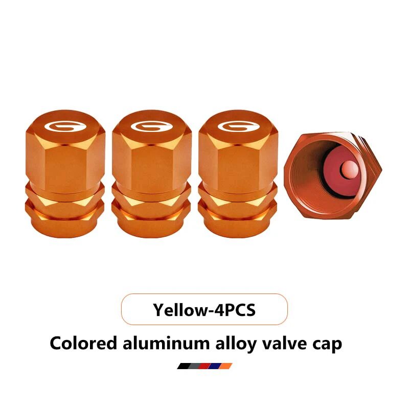 Колпачки ниппелей колес Yellow-4PCS GAC MOTOR