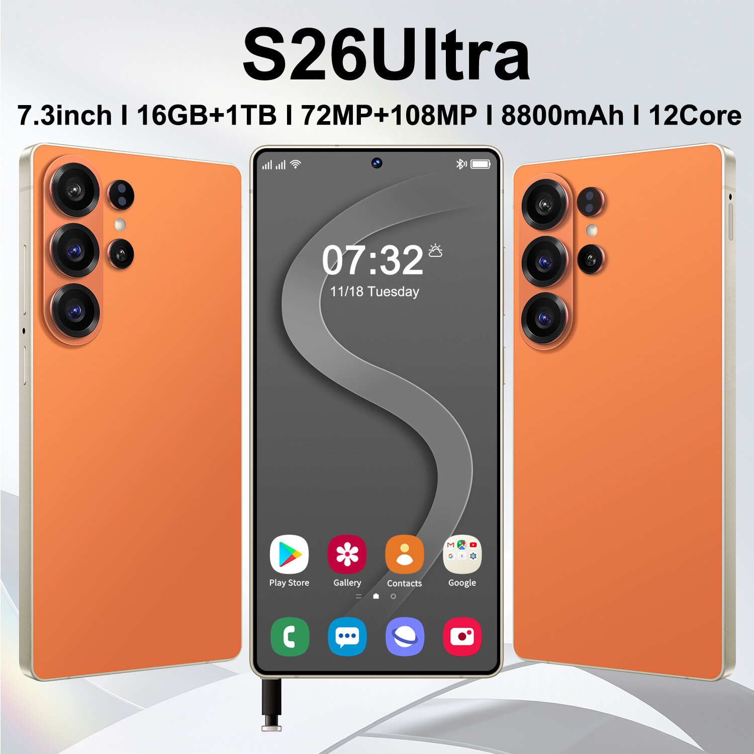 Смартфон S26 Ultra 7.3inch на базе Android поддерживает NFC.