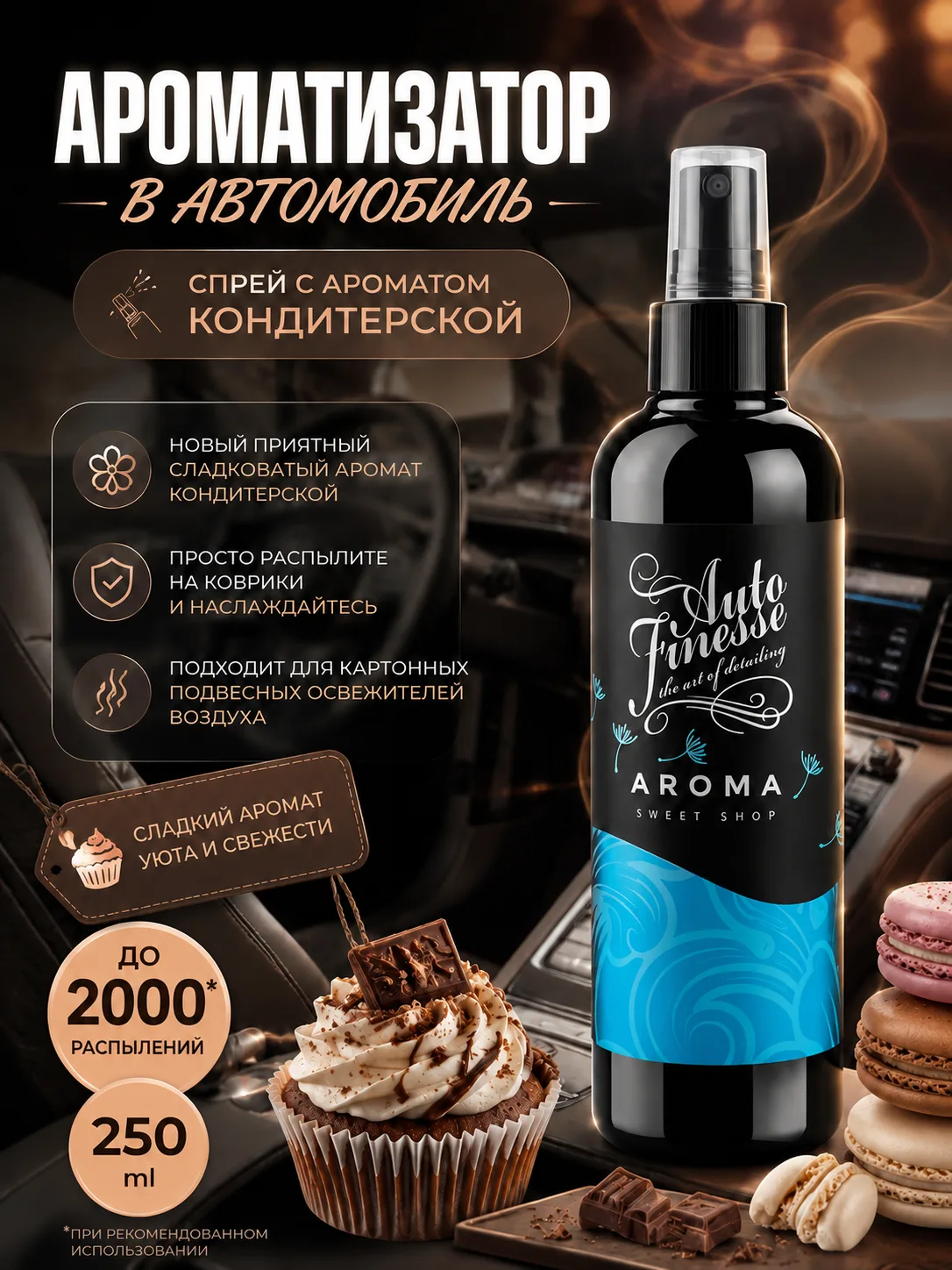 Спреевый ароматизатор для авто Auto Finesse Sweet Shop, кондитерская 250мл