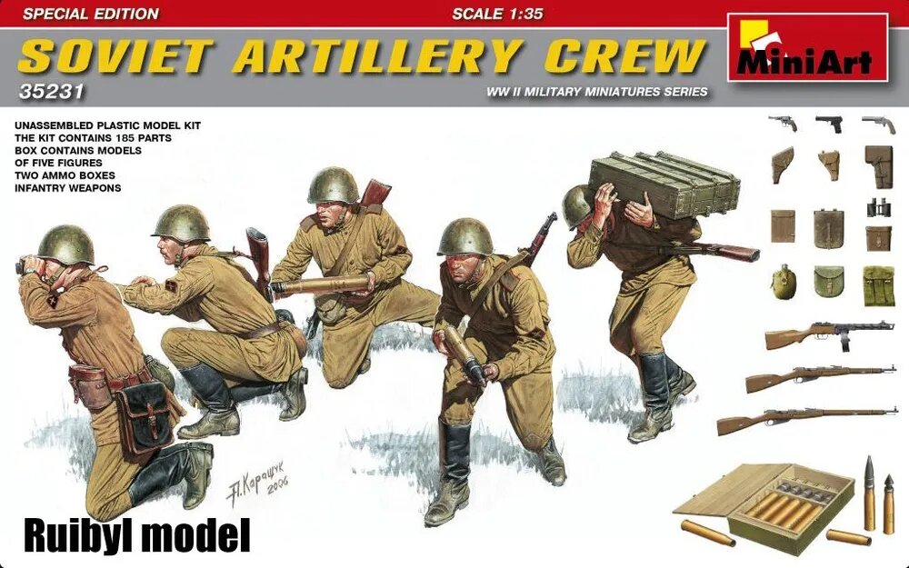 MiniArt 1/35 Солдаты Советской артиллерийской группы специального выпуска в сборе, модель 35231