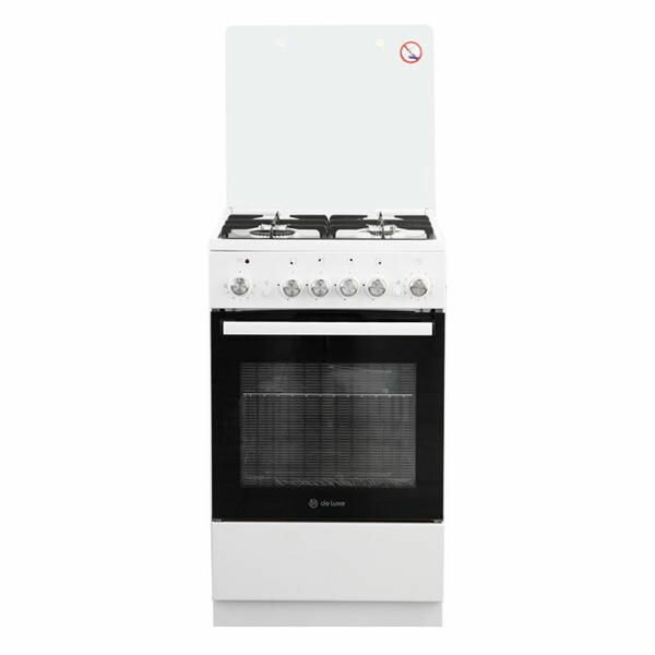 Плита комбинированная de luxe 5040.40 гэ (крышка) ЧР, 50 см, 4 конфорки, 43 л, белый