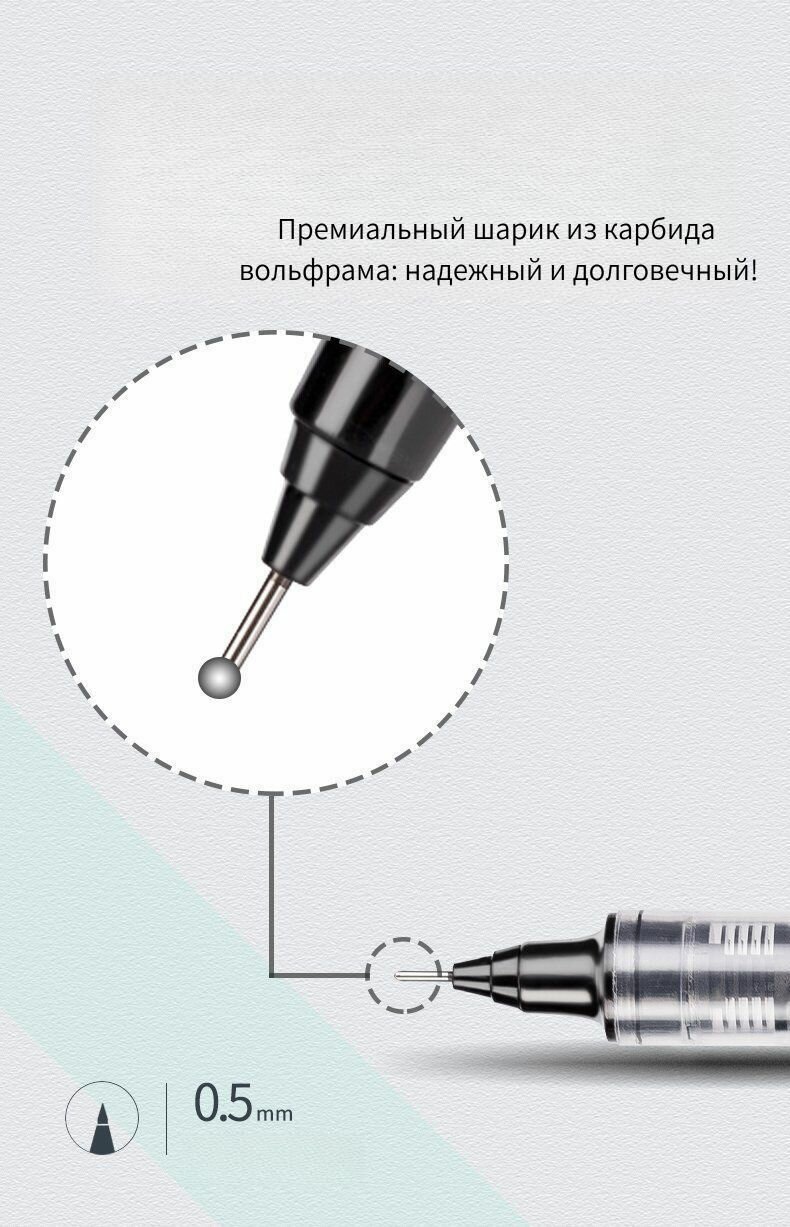 Ручки гелевые прямые роликовые (быстросохнущие). Игольчатый наконечник. Цвета: черный, синий, красный.