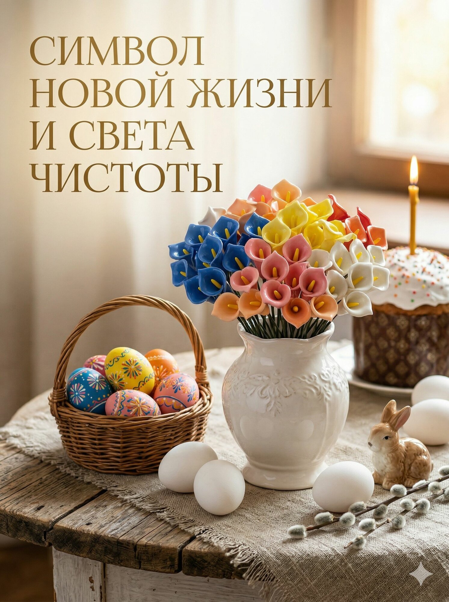 Искусственные керамические цветы ручной работы, набор 10 одинаковых цветов со стеблями