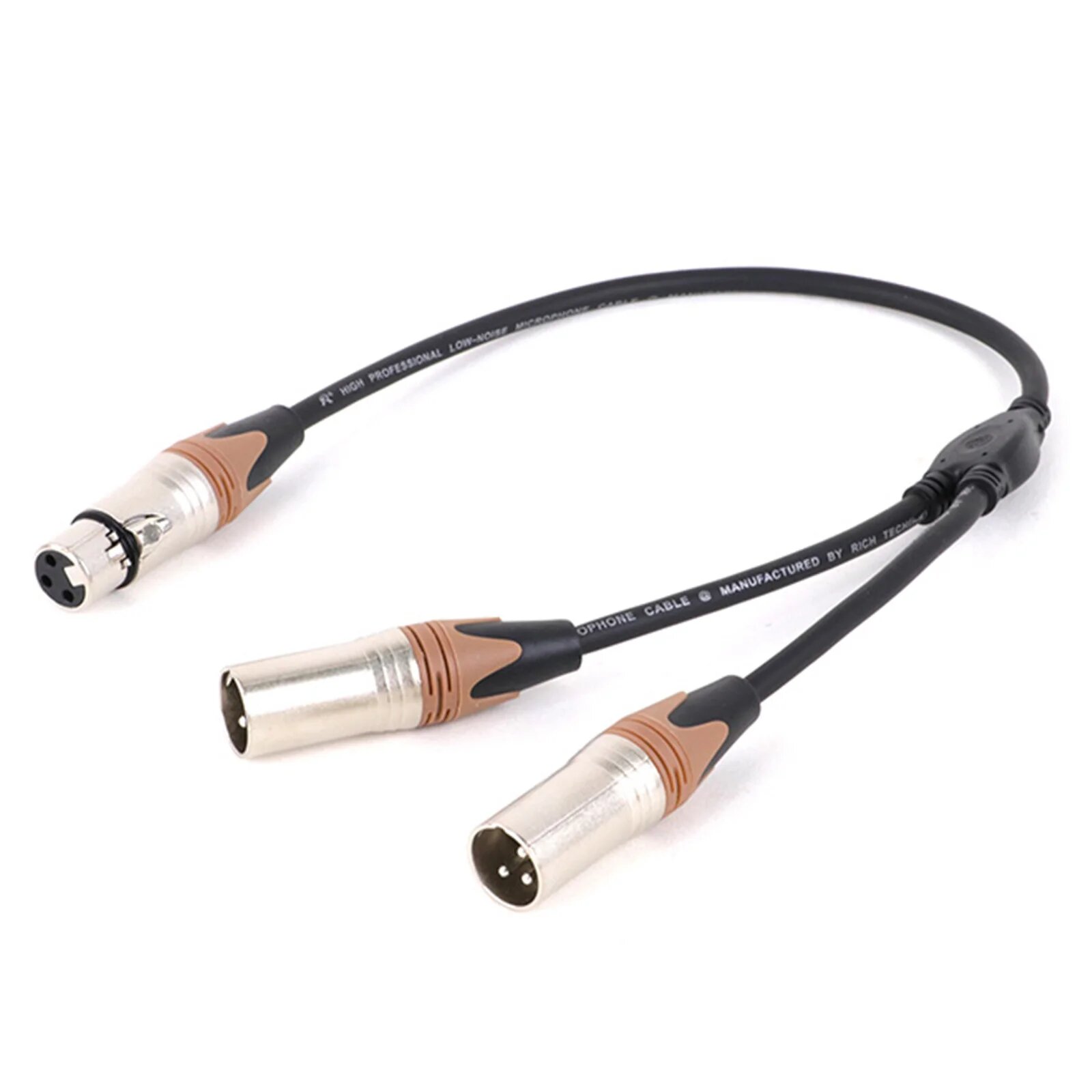 GuerGuo 3Pin XLR разветвитель аудиокабеля 0,3 м / 0,5 м FMM-Brown, 0.3m