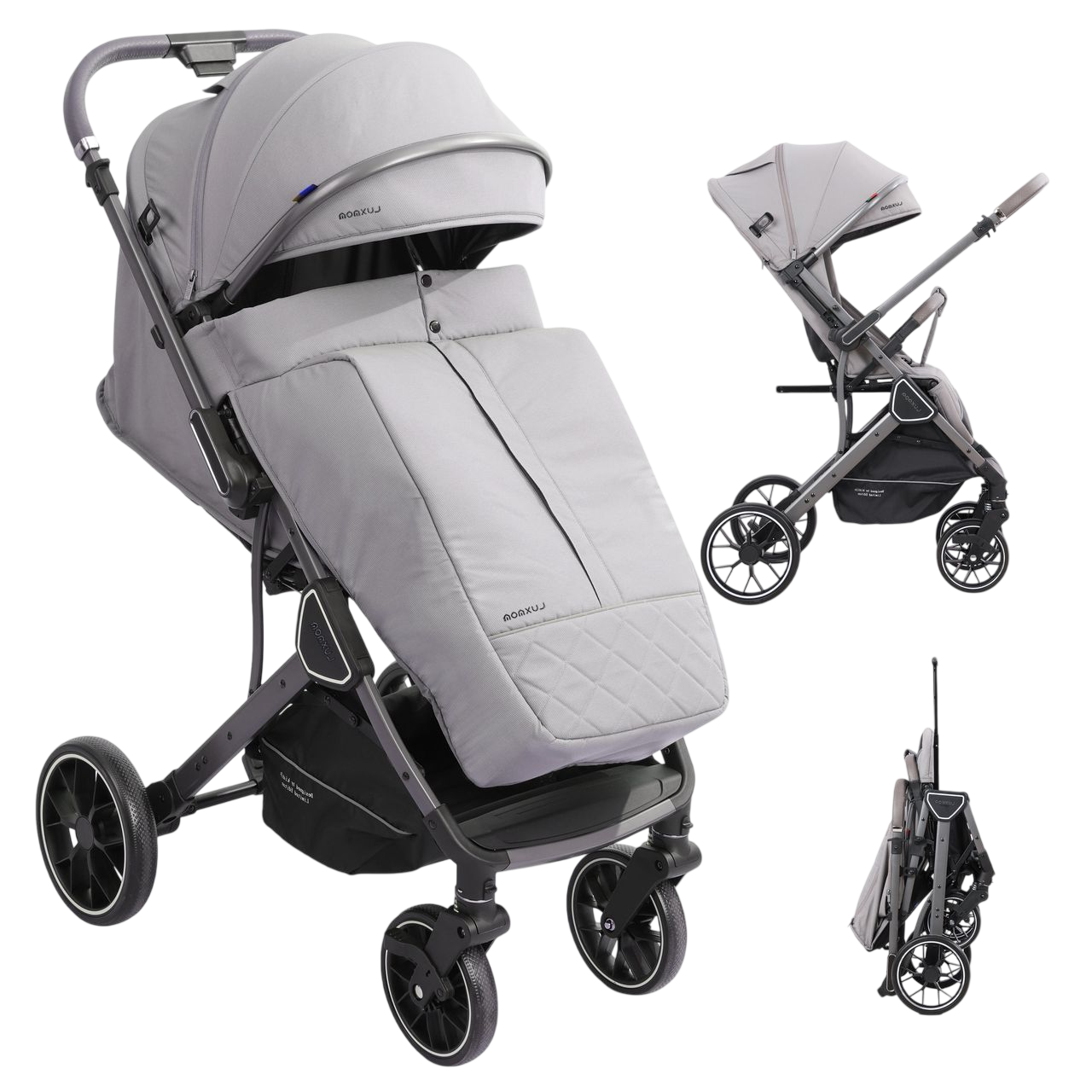 Прогулочная коляска BREND LUXMOM ORIGINAL A81, до 3х лет, перекидная ручка, цвет темно-серый