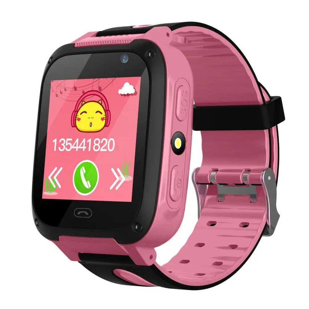 Детские умные часы OZKVVM с GPS и кнопкой SOS Pink