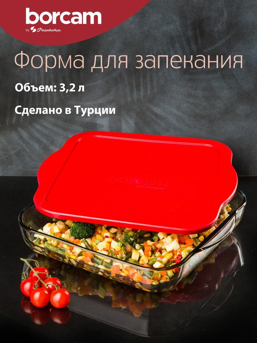 Borcam Форма для запекания, Квадратная, 28 см x 32 см, 1 шт
