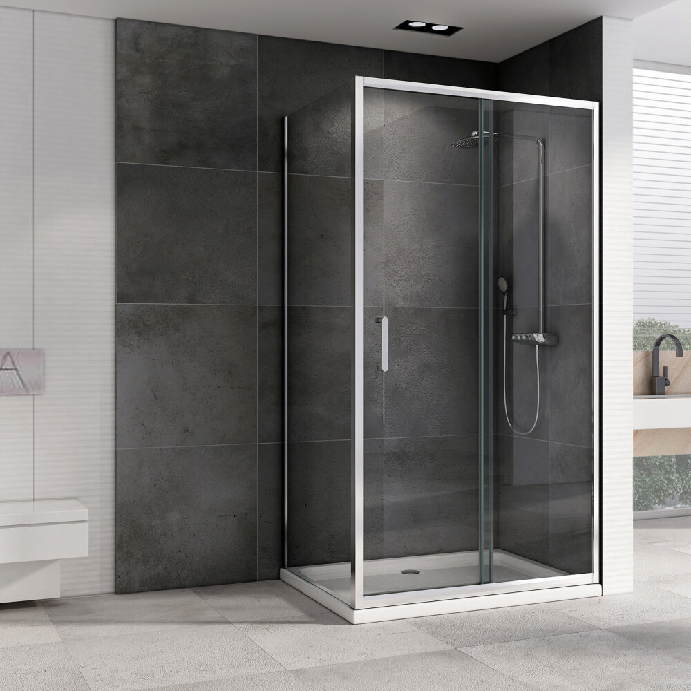 Душевой уголок Abber Schwarzer Diamant AG301505-S905 150x90, профиль хром, стекло прозрачное