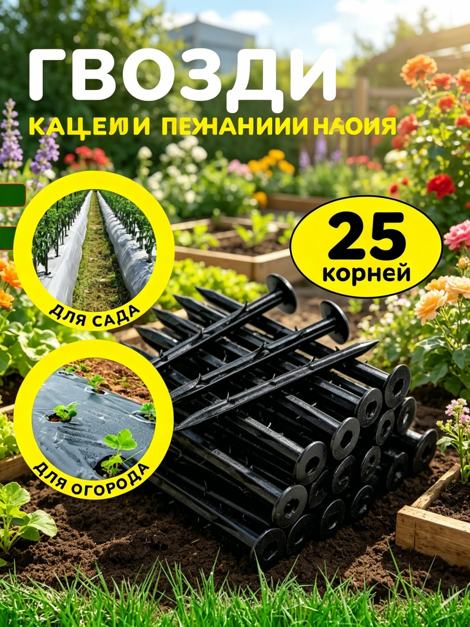 Гвоздь садовый160 х 35мм, ABS пластик, 25 шт