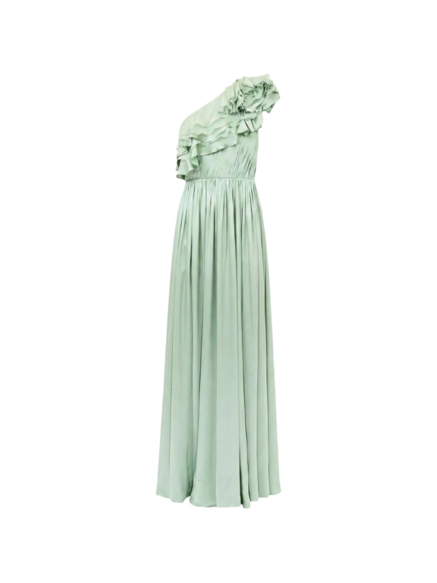 Платье Ruffled one-shoulder silk maxi dress