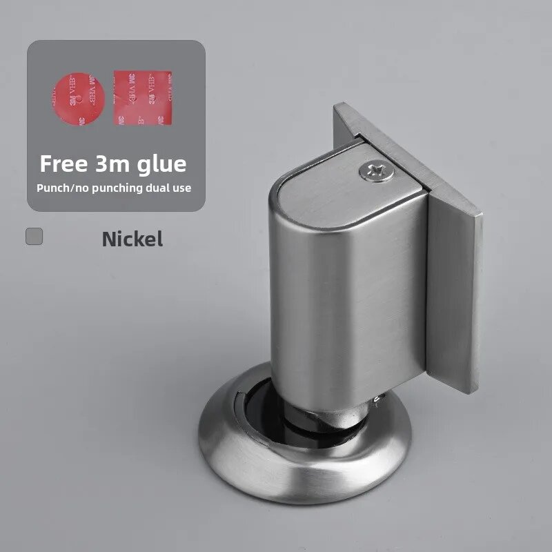 Магнитный дверной стопор без сверления nickel