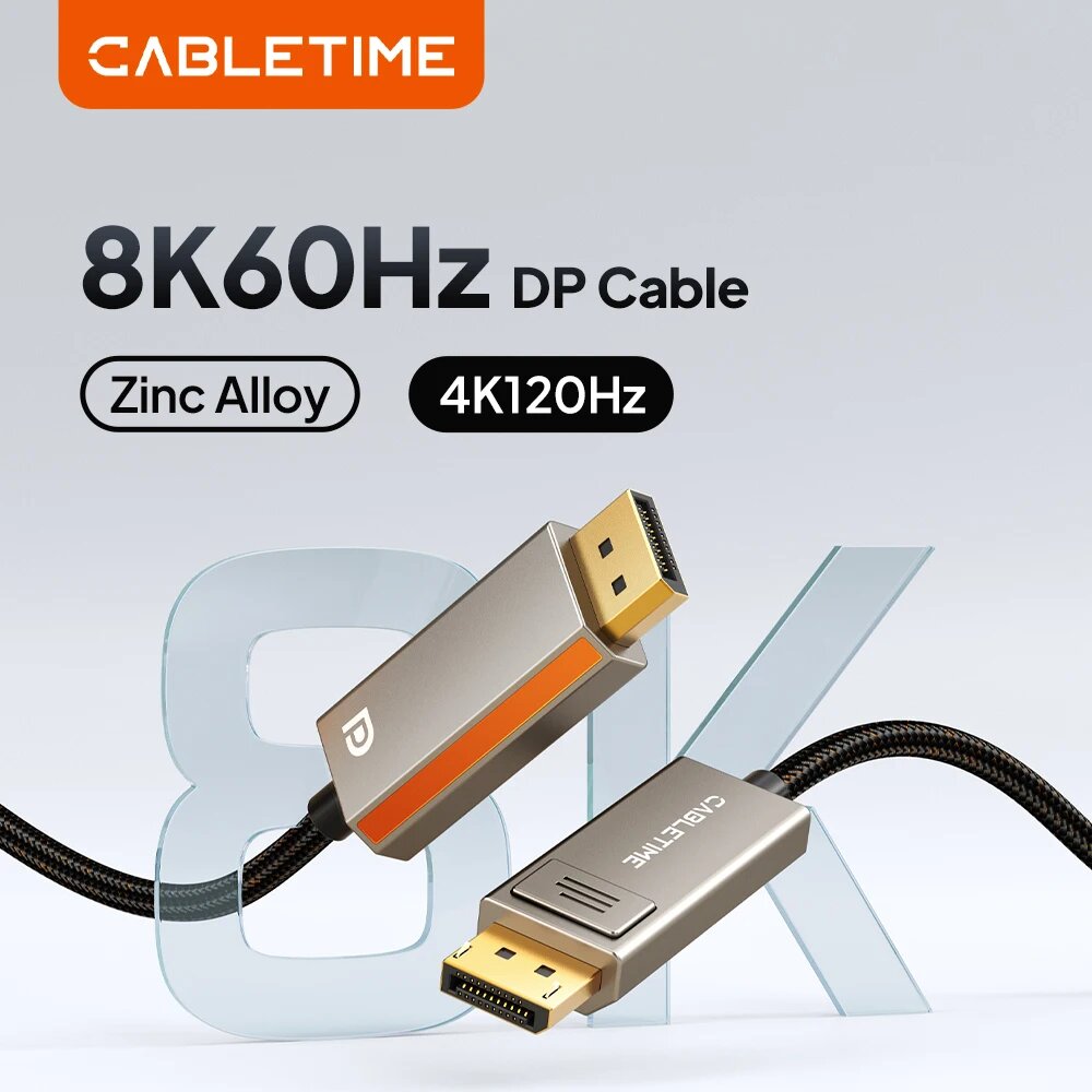 CABLETIME DisplayPort 1.4 кабель 1m — фото 1