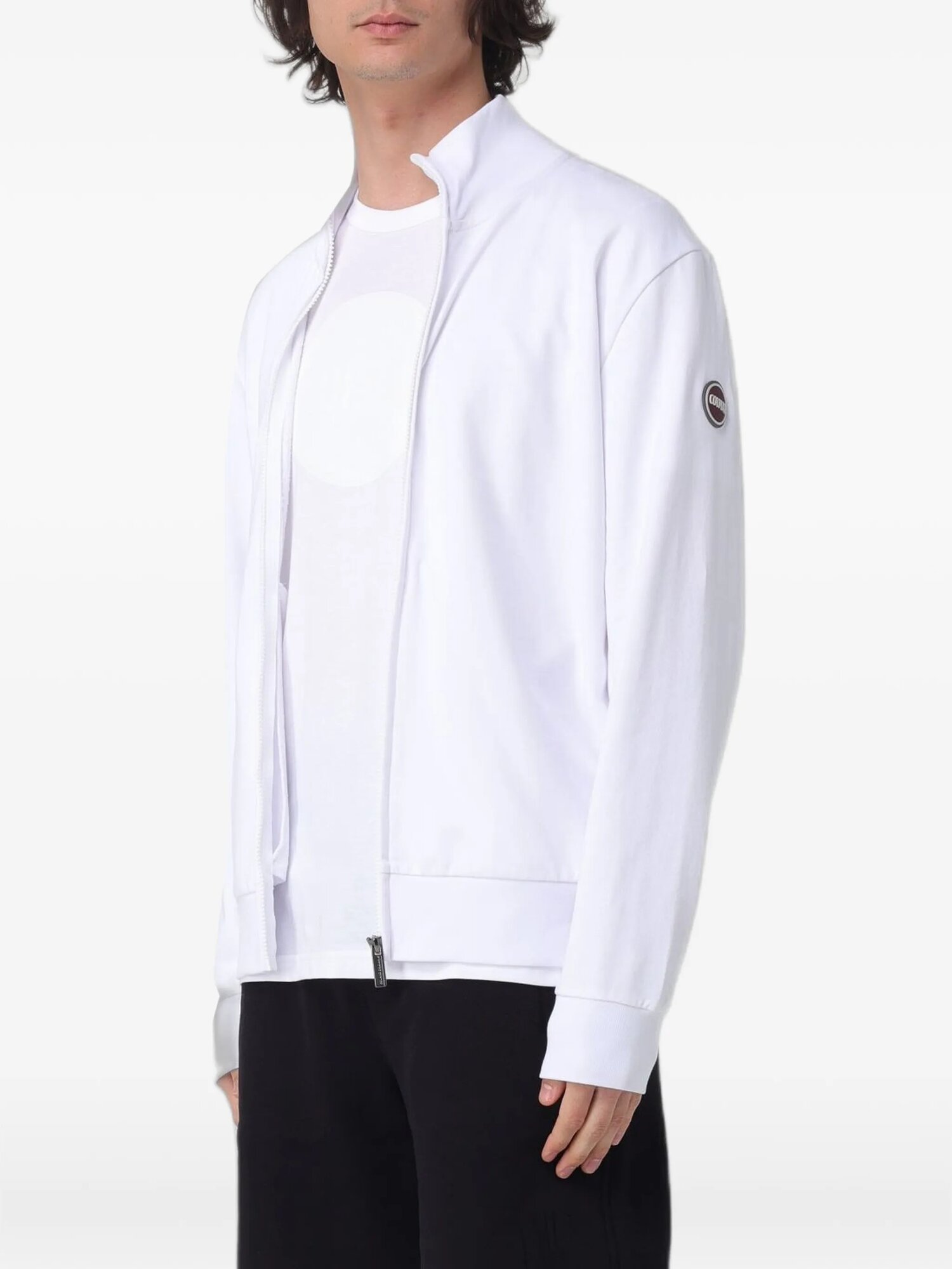 Худи Colmar Zip-up logo-patch hoodie, размер 50 IT, , бежевый/белый — фото 1