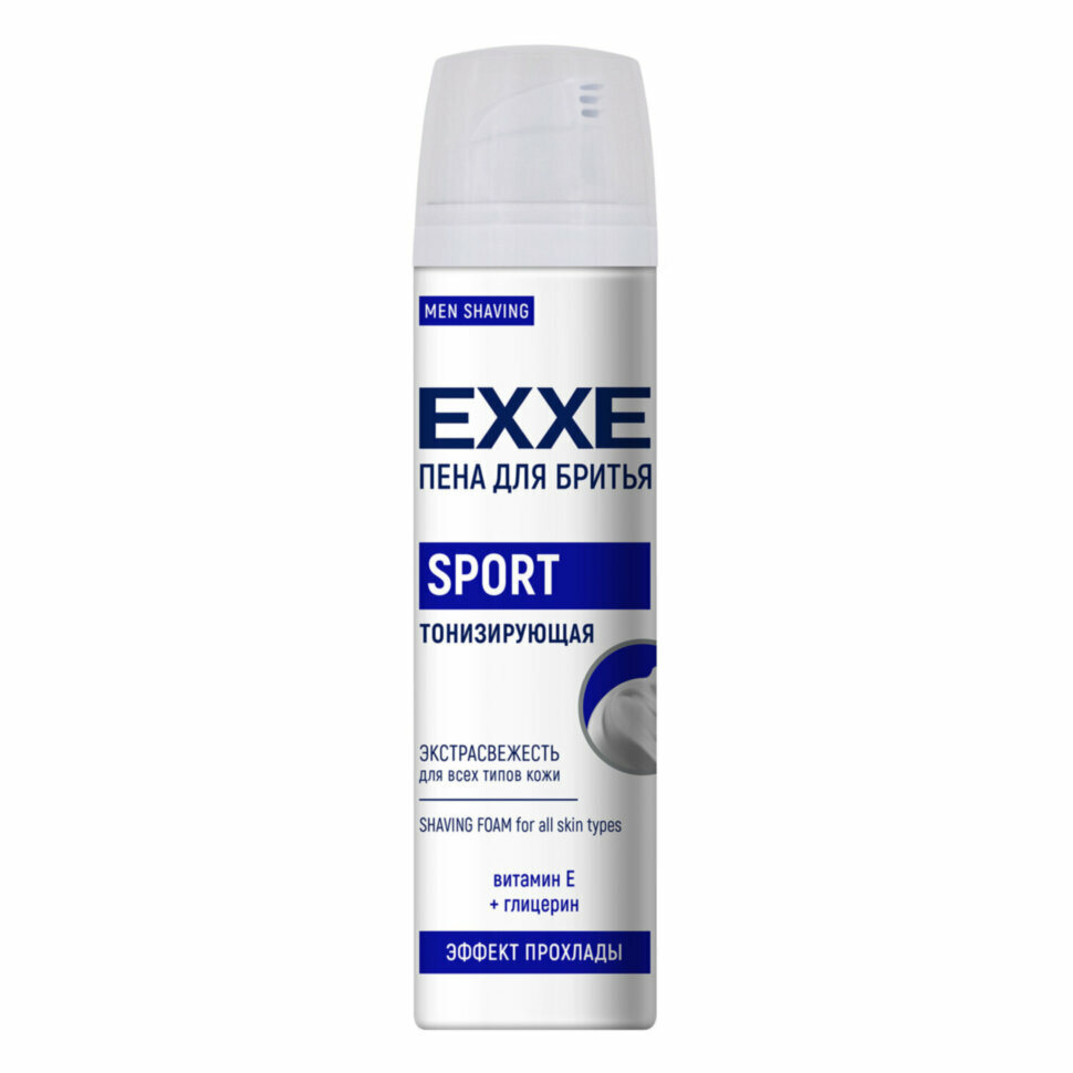 Пена для бритья тонизирующая 200 мл EXXE SPORT "Витамин Е + алоэ", С0007508, 703122