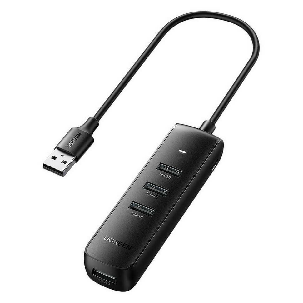 USB-разветвитель Ugreen CM416 USB 3.0 4-Port Hub, длина провода 25 см (10915) черный
