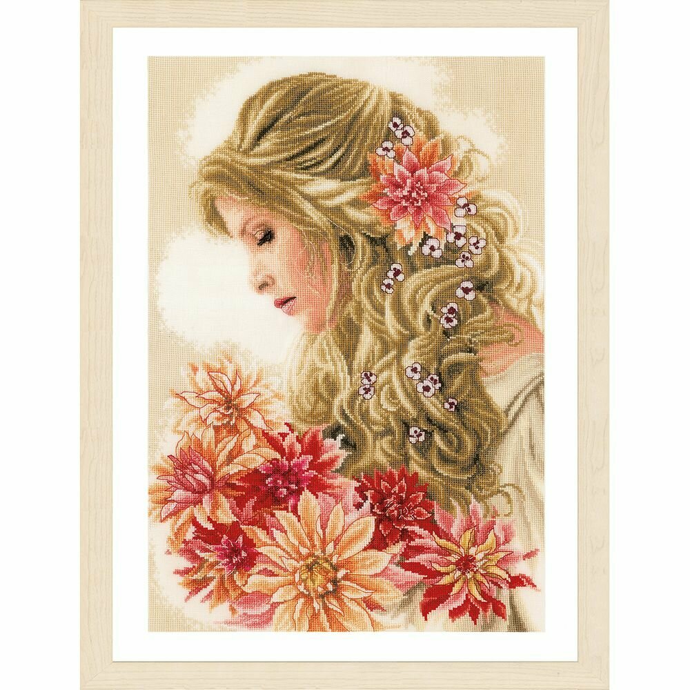 Набор для вышивания Lanarte "Lady Dahlia", канва, мулине
