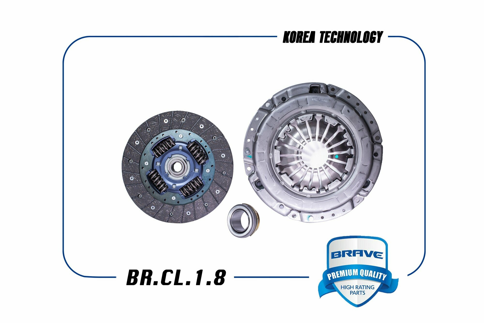 Сцепление в сборе корзина+диск+выжимной 821414 Lanos 1.6 16кл. BR. CL.1.8, Brave BRCL18