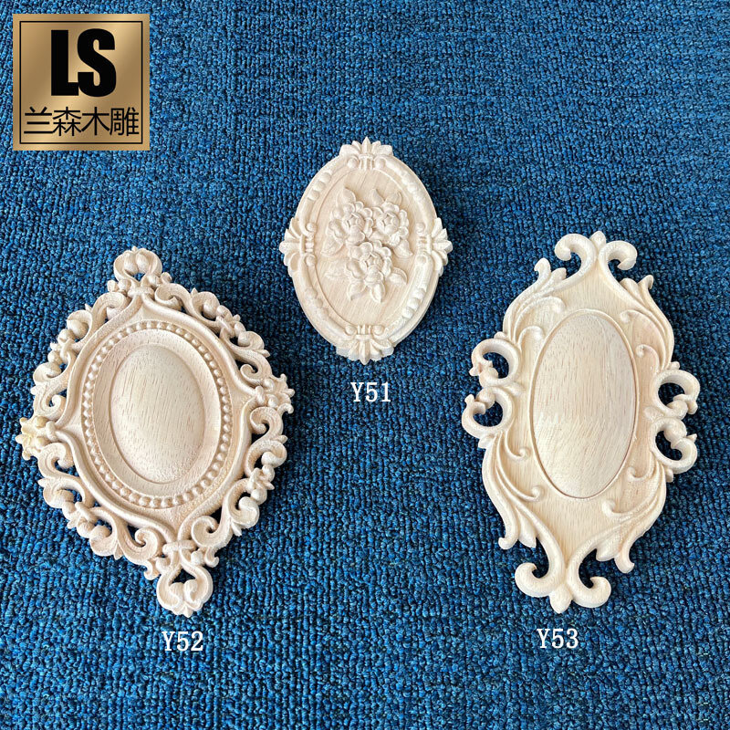 Резьба из восточного янгского дерева с цветочным узором, 25x15 см, 155 г, идеальный декор для мебельных шкафов