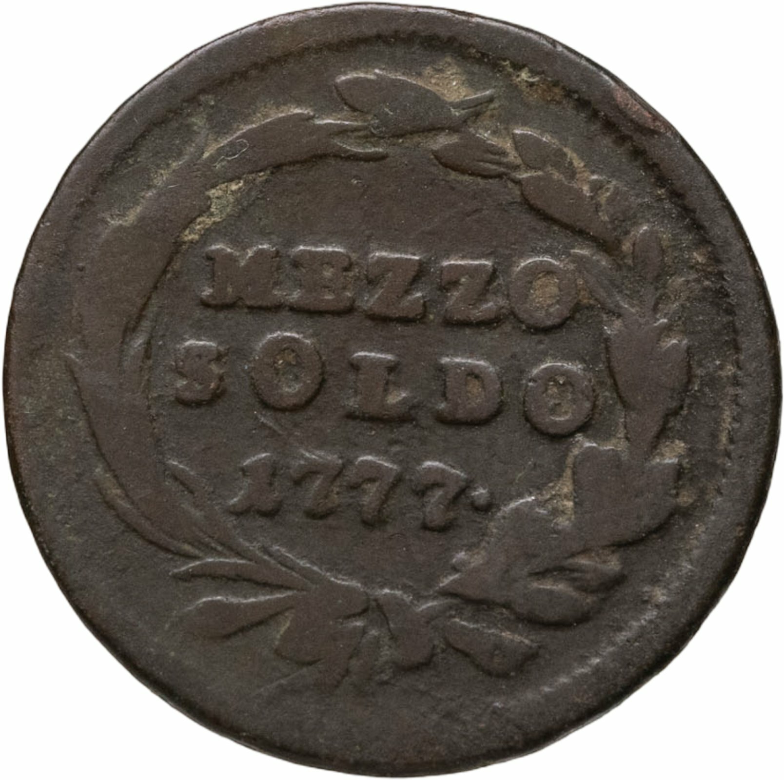 Милан 1/2 сольдо 1777, Медь, в сохранности F