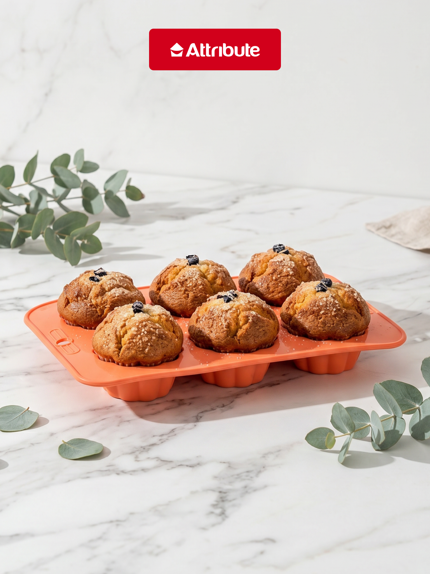 Форма для кексов Attribute BAKE "APRICOT", силикон, 28 см x 18 см — фото 1