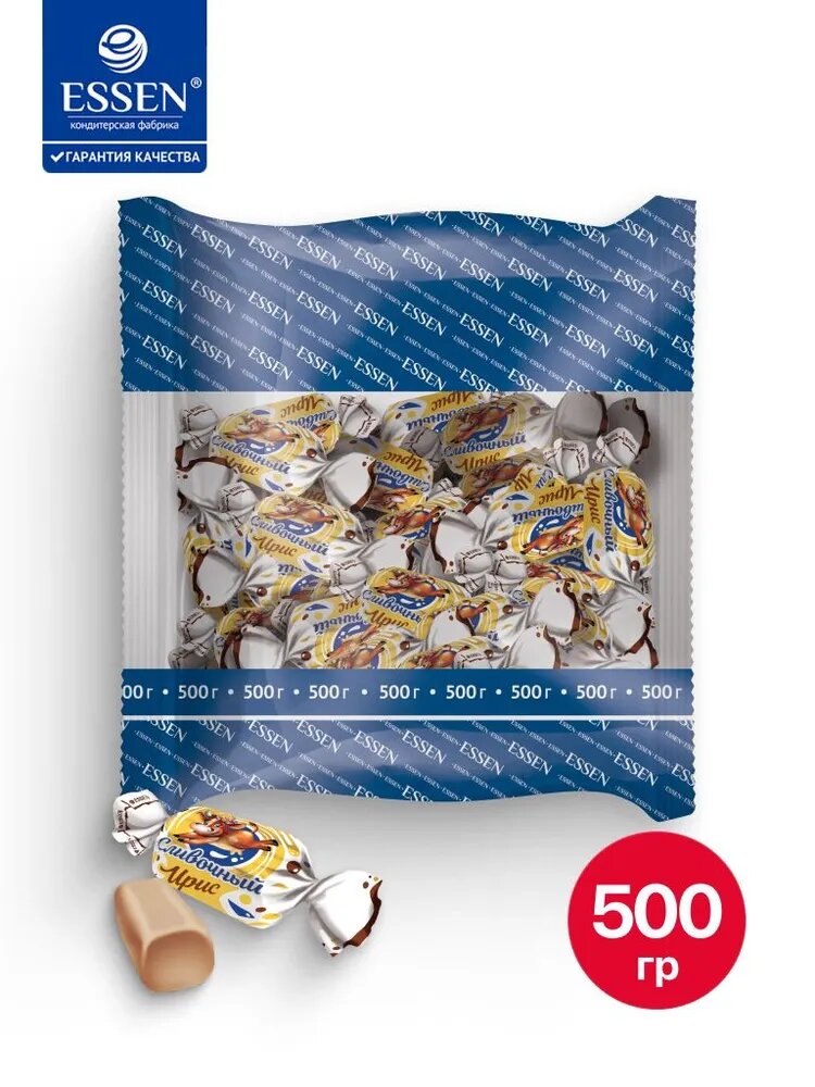 Конфеты жевательные ESSEN Ирис сливочный, пакет 500 г.