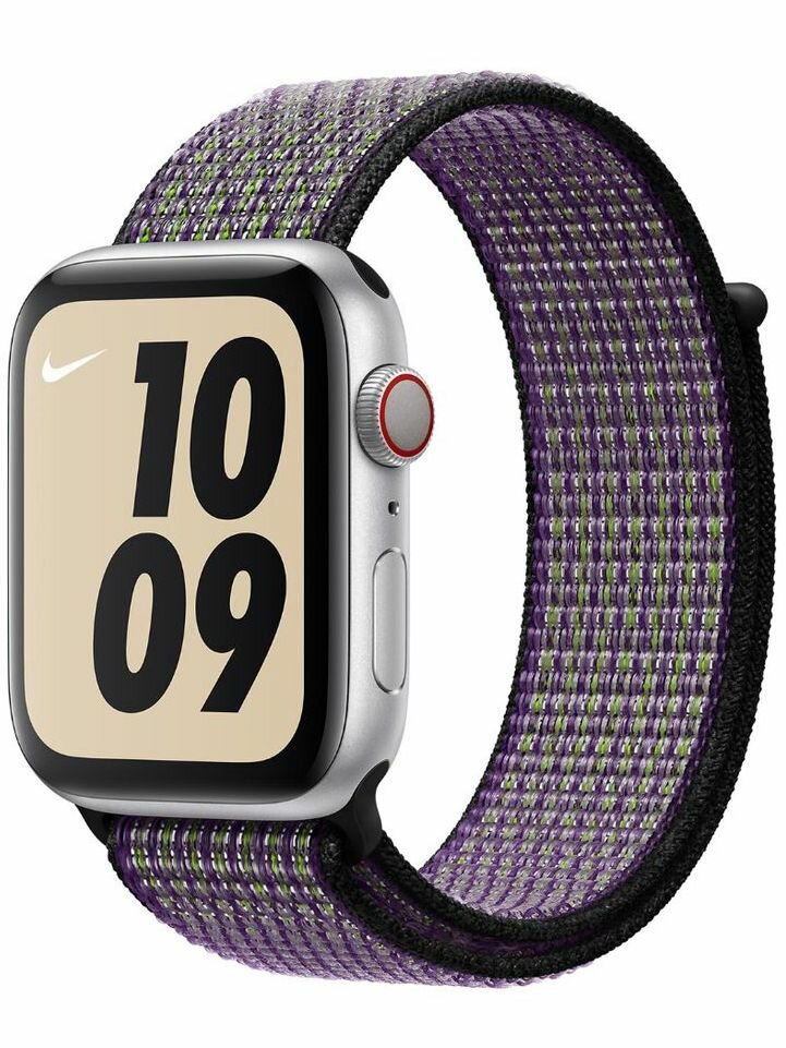 Ремешок нейлоновый/тканевый Sport Loop Obsidian Desert Sand/Volt Reflective для Watch Nike 42-44-45mm (Series 1-9) & SE 1-2 & 46mm (Series 10-11) MWU52ZM/A
