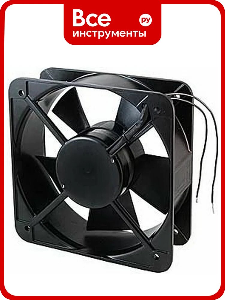 Вентилятор TIDAR RQA 20060A2HBL Square 220VAC 83039, для отвода, пластиковый корпус, черный цвет, низкий уровень шума