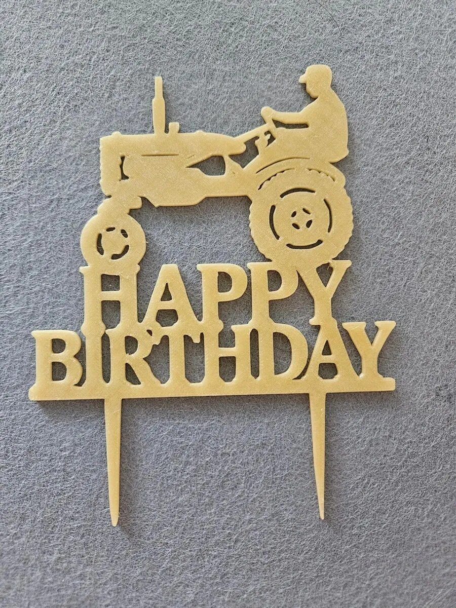 Топпер для торта Тракторист Happy Birthday