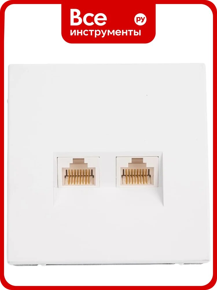 Розетка компьютерная двойная Systeme Electric ArtGallery, RJ45+RJ45, кат. 5е, механизм, Лотос GAL001385