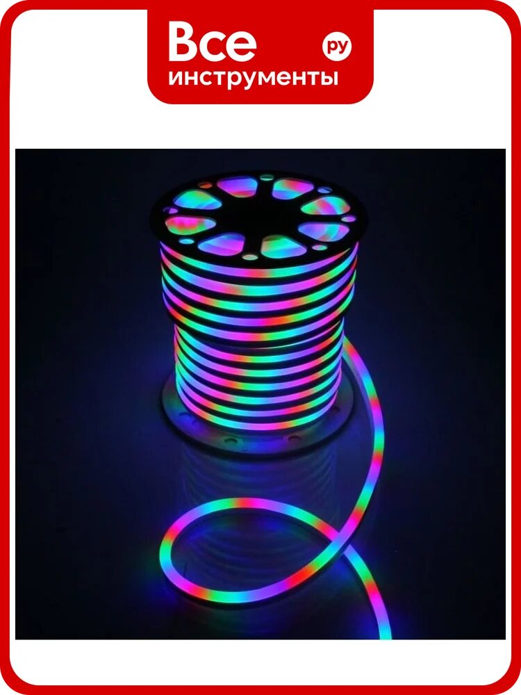 Лента светодиодная гибкий неон General Lighting Systems GLS-5050-80-10-220-NL-IP67-RGB 10Вт/м 220В IP67 RGB 50 метров