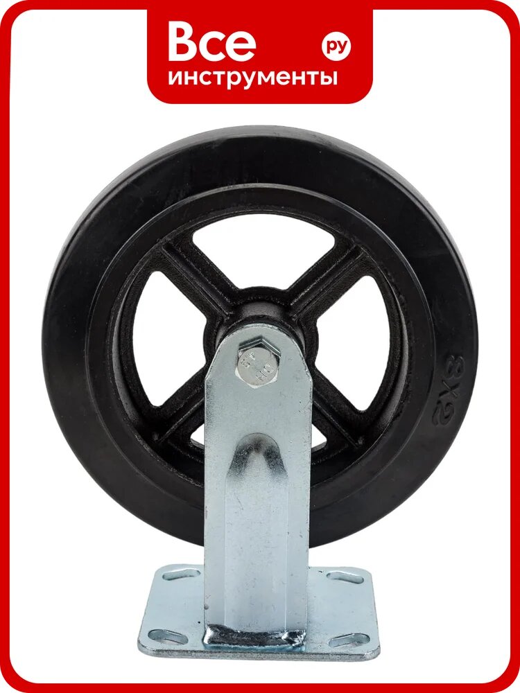 Колесо большегрузное неповоротное FCd 80 TOR 1024165 с фиксированным кронштейном черной резины промышленное оборудование