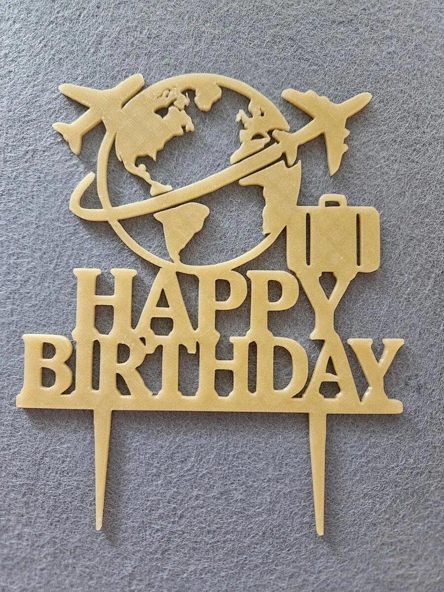 Топпер для торта Пилот Стюард Стюардесса Happy Birthday
