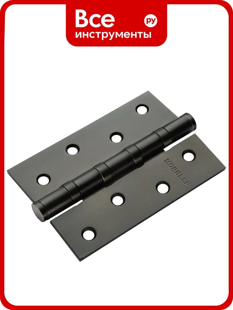 Петля MORELLI MS 100X70X2.5-4BB BL стальная черный, врезная установка, карточный тип, гальваническое покрытие