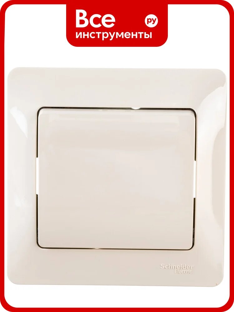 Выключатель Systeme Electric 1‑клавишный GLOSSA бежевый SchE GSL000212 встраиваемый пластик защита