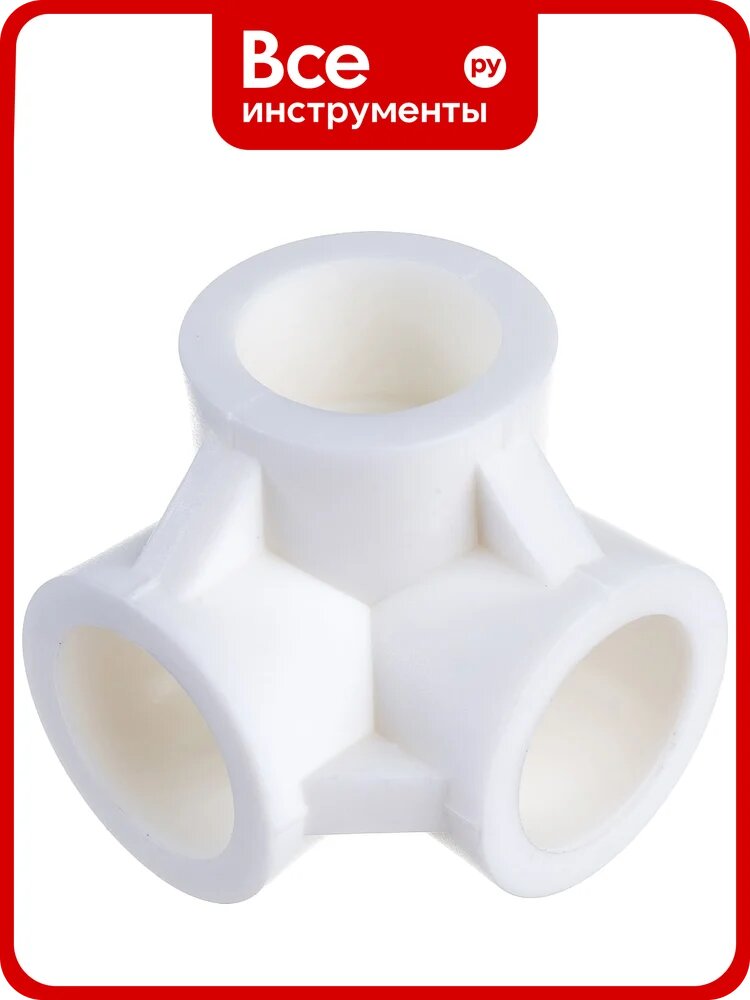 Тройник TEBO technics PPR 030040802, двухплоскостной, полипропилен, белый