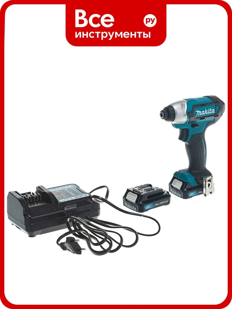 Профессиональный аккумуляторный шуруповерт Makita TD110DWAE с подсветкой и ременным креплением