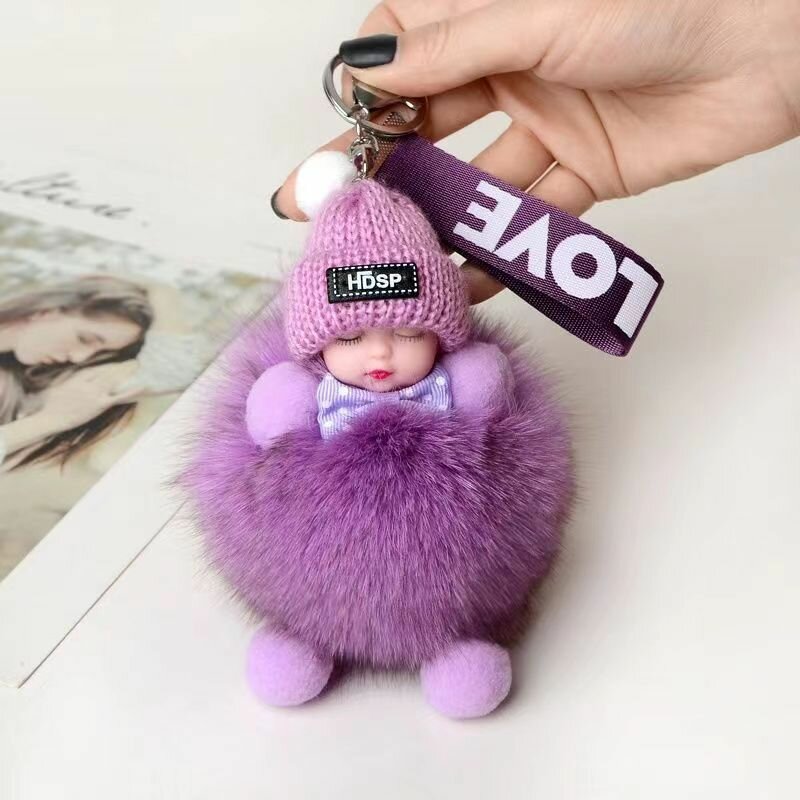 Сумка-игрушка для сна из лисьей шерсти fox fur, фиолетовый