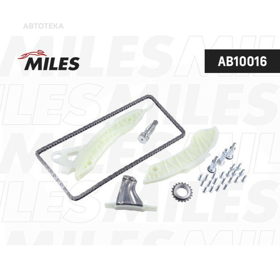 Комплект цепи ГРМ CITROEN/PEUGEOT 1.4 16V/1.6 16V 07- co звездочками MILES AB10016