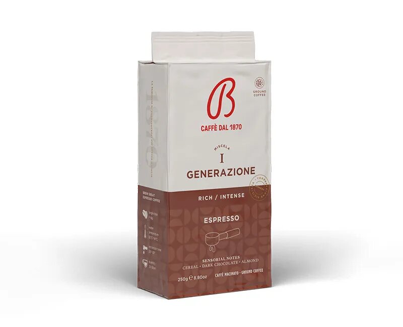 Кофе молотый Barbera I GENERAZIONE Espresso, 250 гр.