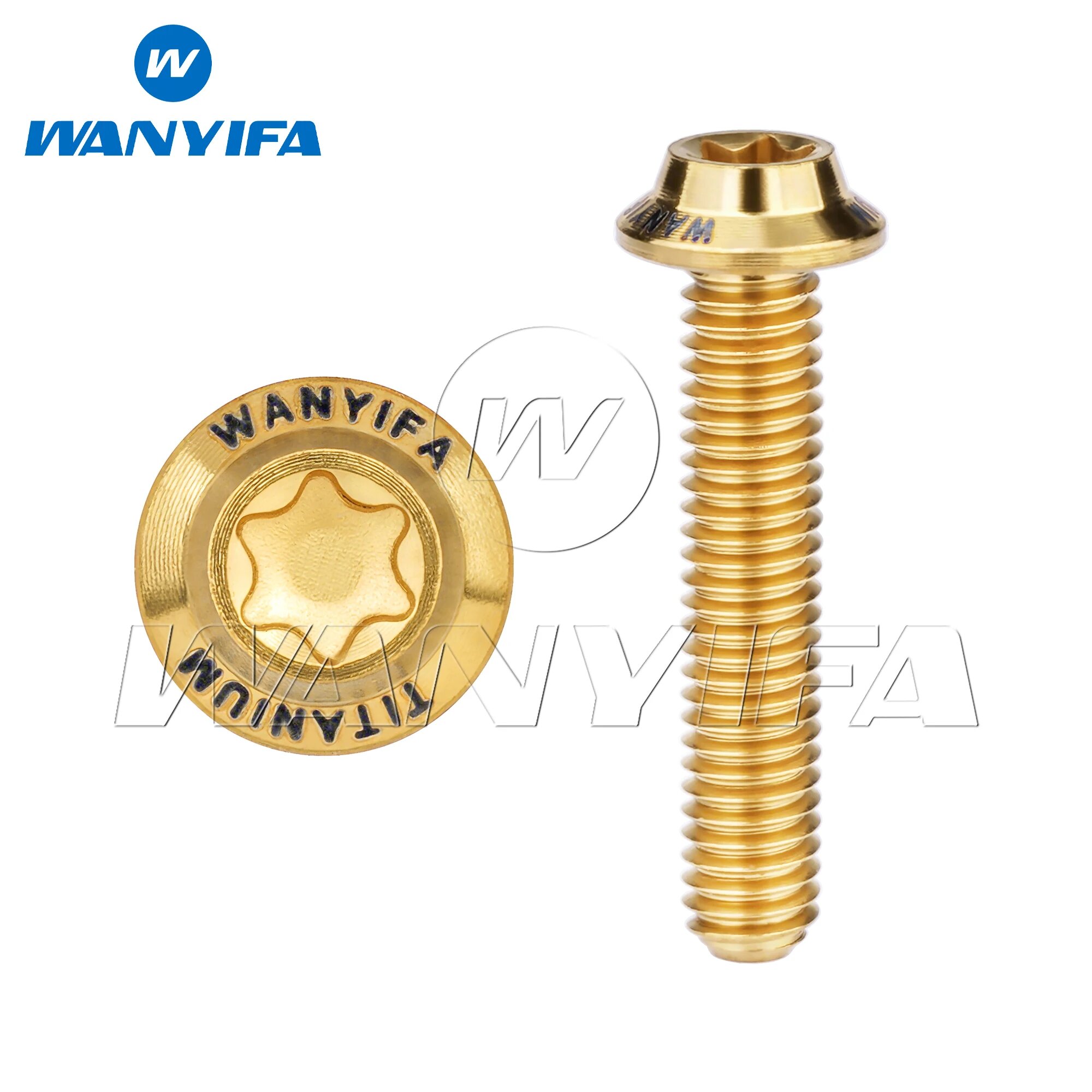 Wanyifa титановые болты M3x6 8 10 12 15 18 20 мм Torx T10 Желтый, Gold, 8mm