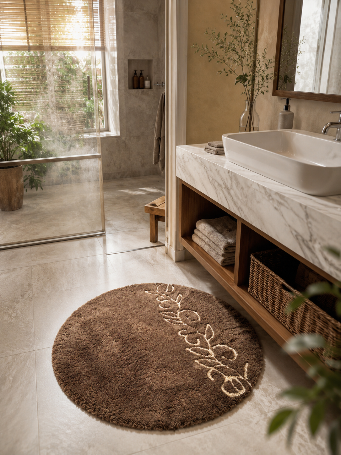 Коврик универсальный Natali's Carpets для ванной и туалета круглый 90х90 см Турция