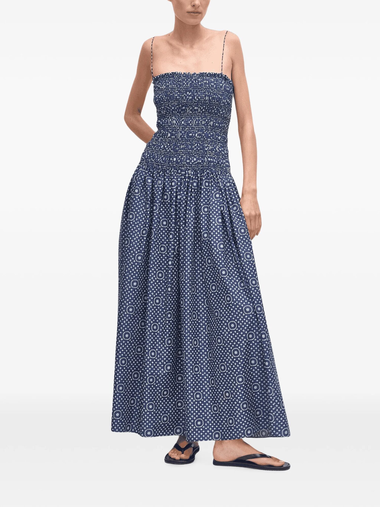 Платье Shirred Drop Waist geometric-print maxi dress