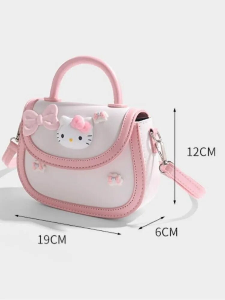 Детская сумочка через плечо Hello Kitty 3D, маленькая сумочка с ручкой и ремешком, бело-розовая, для девочек — фото 1