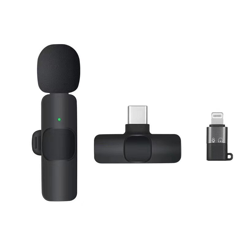 Беспроводной микрофон-ларевель K9 с Type-C, Apple, пушистым шариком и чехлом
