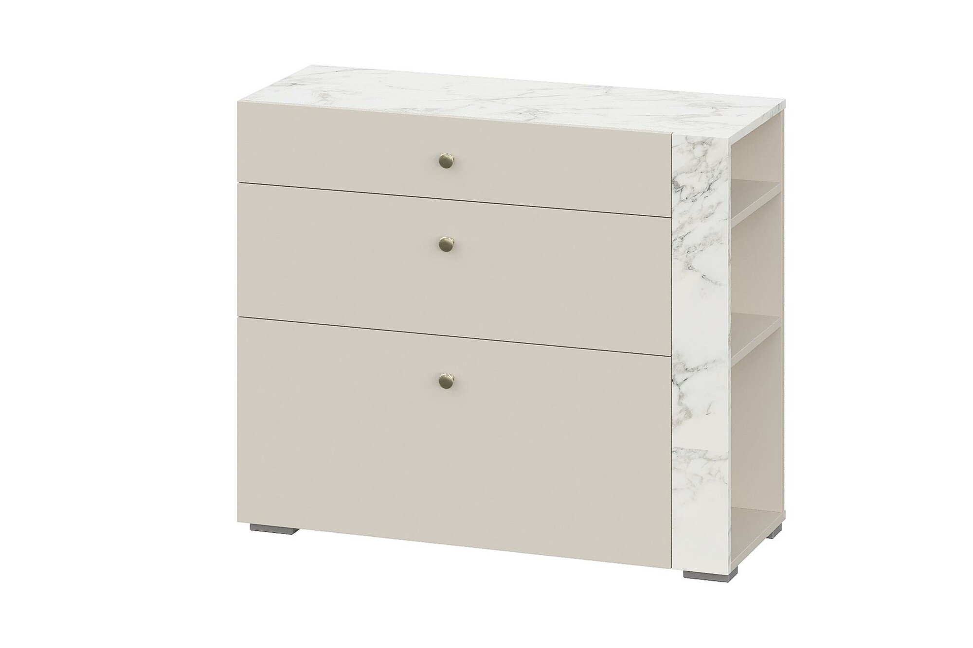 Комод для одежды Нонтон Сенза, 90x35x76 см, 3 ящика, Кашемир / Сабиа