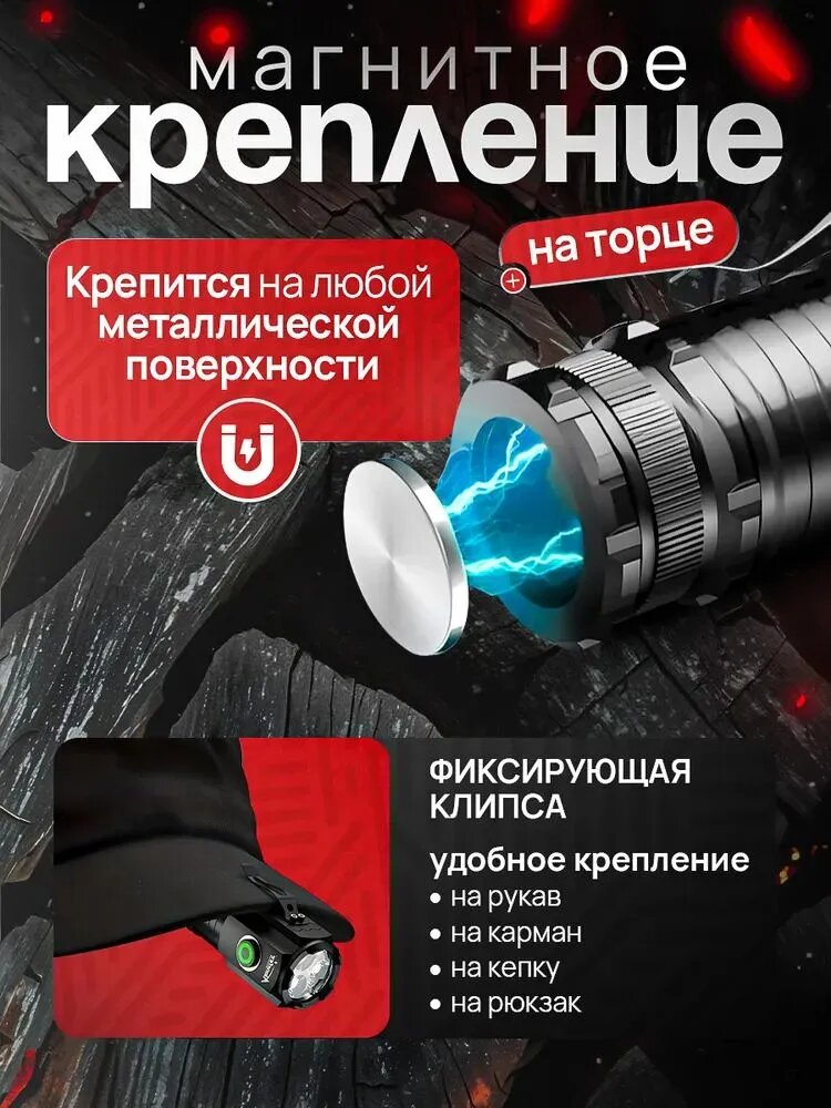 Фонарь-прожектор 1300 люмен, 3 светодиода, модель p35 I55H, черно-серый — фото 1